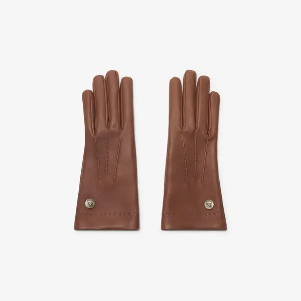 Burberry Leather Gloves - Deep Earth Brown