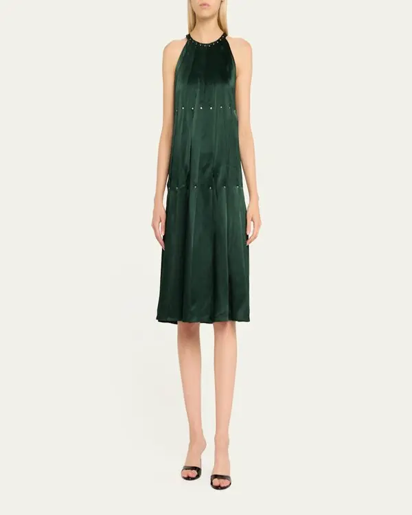 burberry halter dress Kenzie Elegant Halter Ruched Floor Length Long Chiffon Bridesmaid Dres main image 1