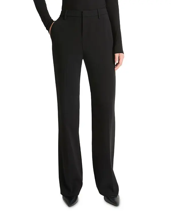 Vince High Rise Flare Leg Trousers - Black