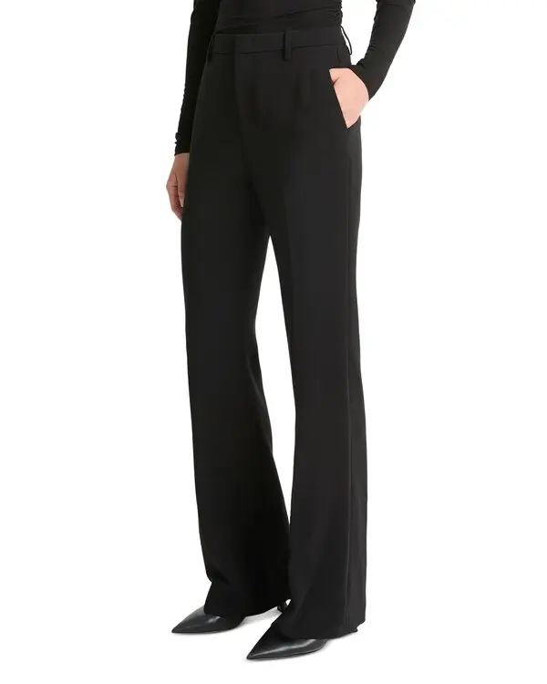 Vince High Rise Flare Leg Trousers - Black