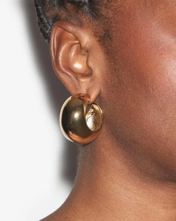 Isabel Marant Shiny Crescent Hoop Earrings - Gold