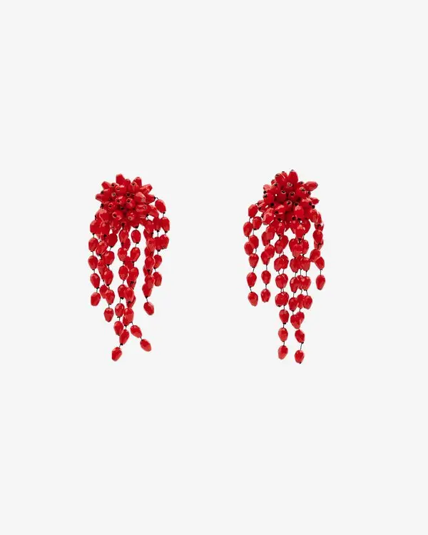 Isabel Marant Hanabi Clip-on Earrings - Red/silver