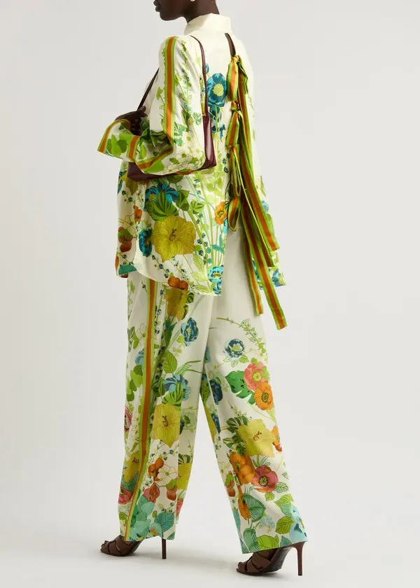 ALEMAIS Constance Floral-print Silk-satin Shirt - Multicoloured