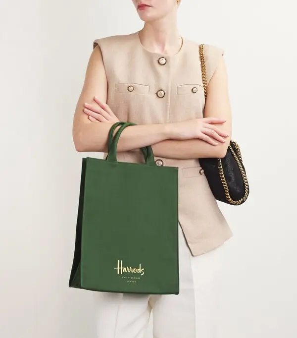 Harrods Medium Cotton Logo Tote Bag