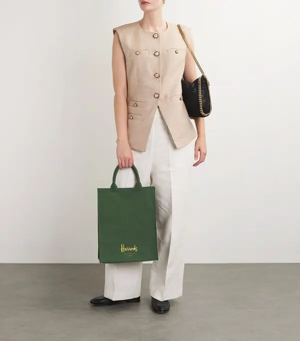 Harrods Medium Cotton Logo Tote Bag