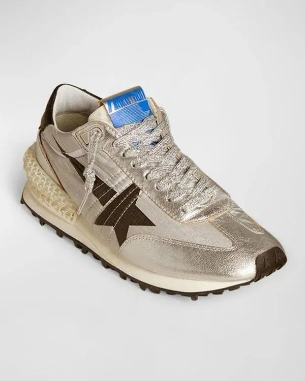 GOLDEN GOOSE Marathon Retro Runner Sneakers - Silver Black