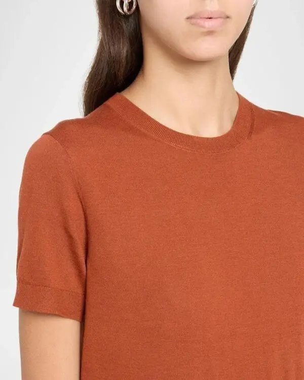 Theory Regal Merino Wool T-shirt - Umber