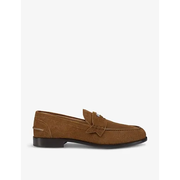 Christian Louboutin Penny Suede Loafers - Rhea | Editorialist
