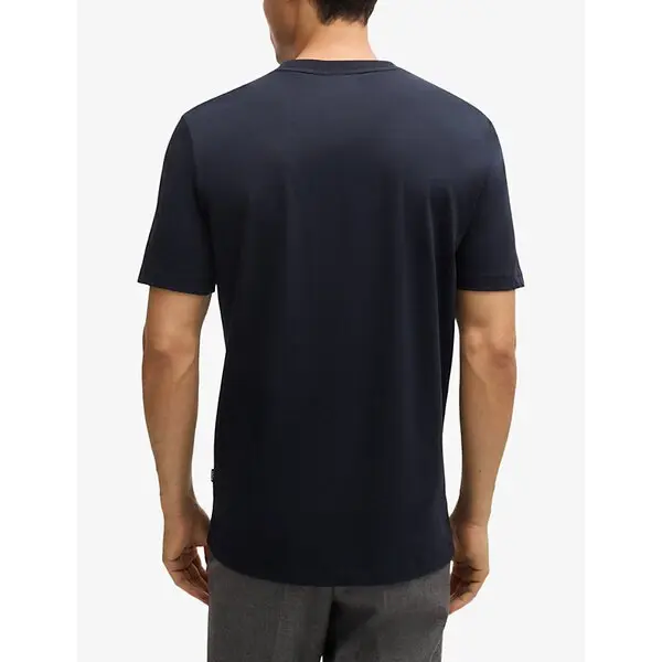BOSS Logo-print Regular-fit Cotton T-shirt Xxxl - Dark Blue