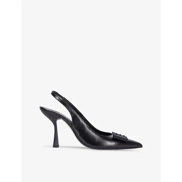 The Kooples Bow-embellished Slingback Leather Heels