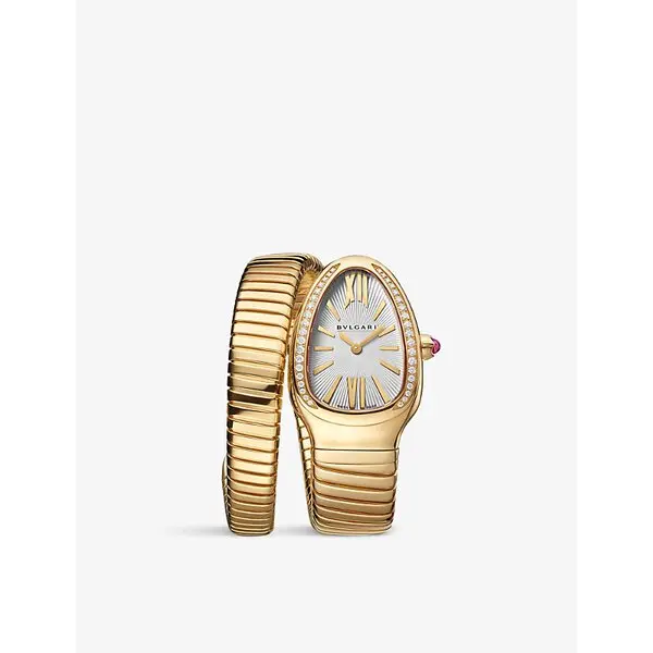 BVLGARI Serpenti Tubogas 18ct Yellow-gold Diamond Quartz Watch - Yellow Gold