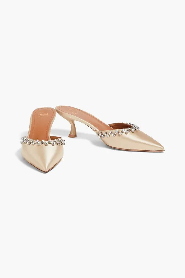 MALONE SOULIERS Gwyn 45 Crystal-embellished Mules