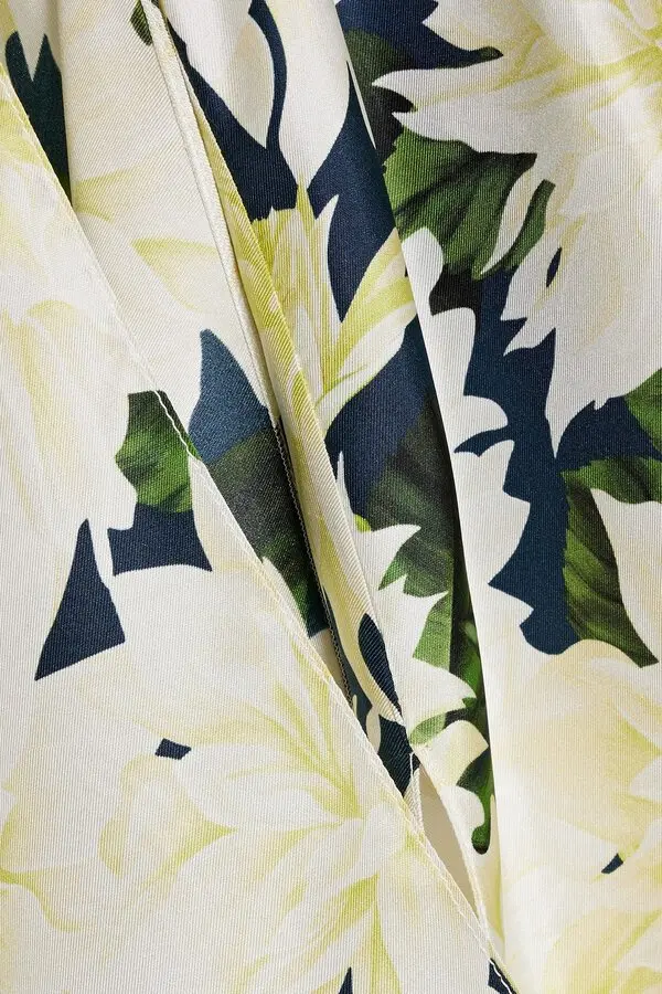 Oscar De La Renta Cape-effect Floral-print Silk-twill Shirt