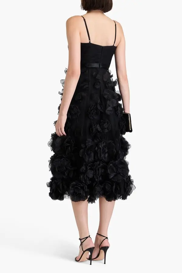 Marchesa Notte Sweetheart Neck Dress, 14 / Black