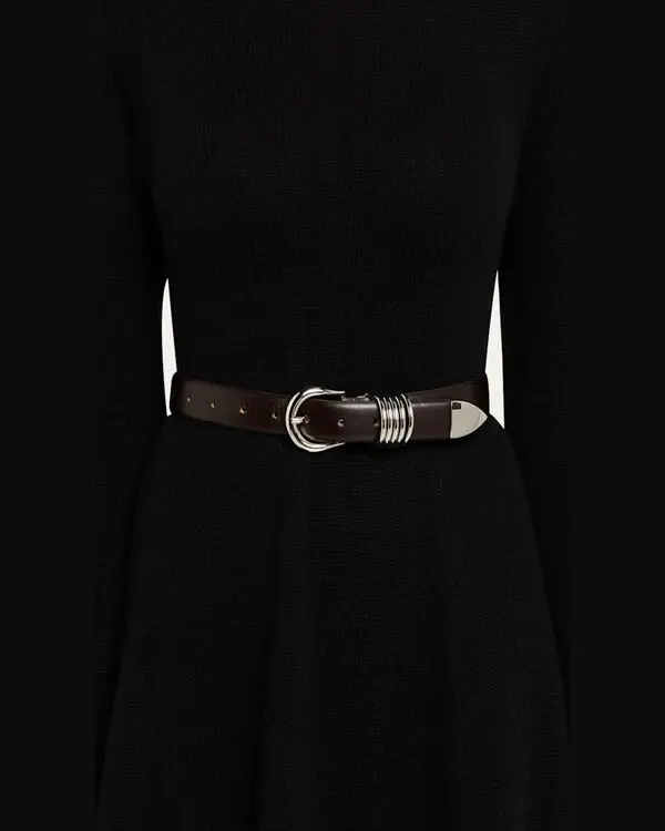 DEHANCHE Hollyhock Leather Belt - Marrone /