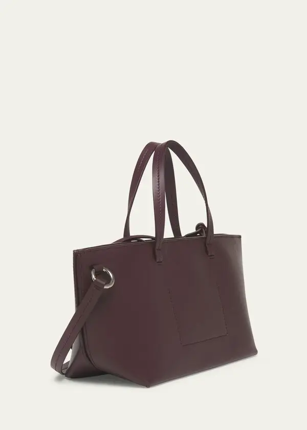 Jil Sander Small Bateau Leather Bag - Plum | Editorialist