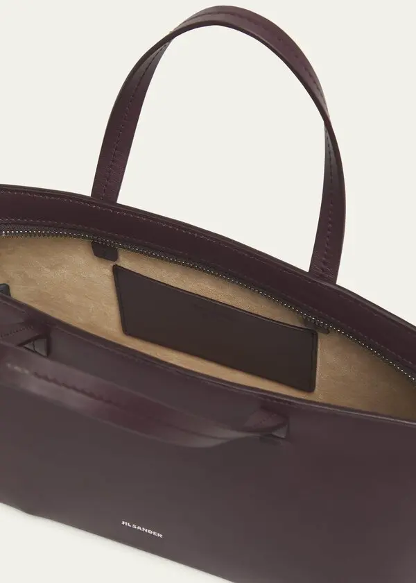 Jil Sander Small Bateau Leather Bag - Plum | Editorialist