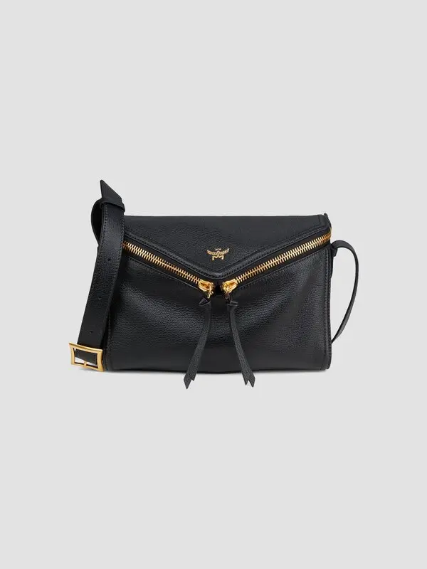 Mcm Diamant 3d Leather Shoulder Bag - Black