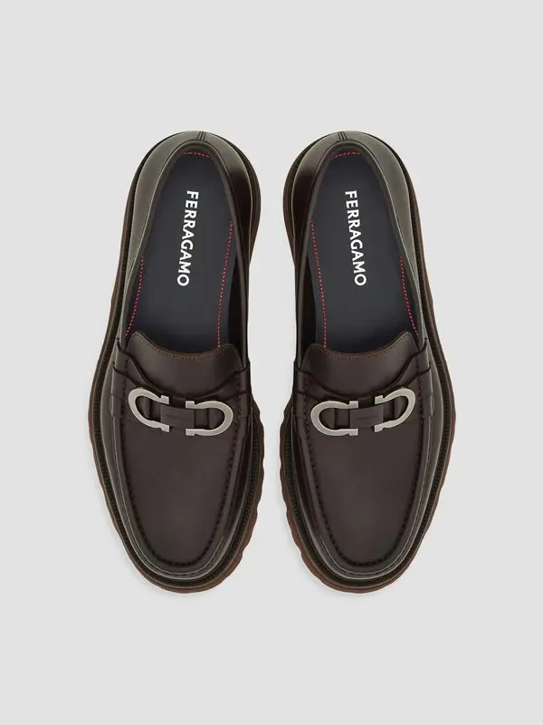 FERRAGAMO Cocoonvit Saddle Leather Loafers - Moro