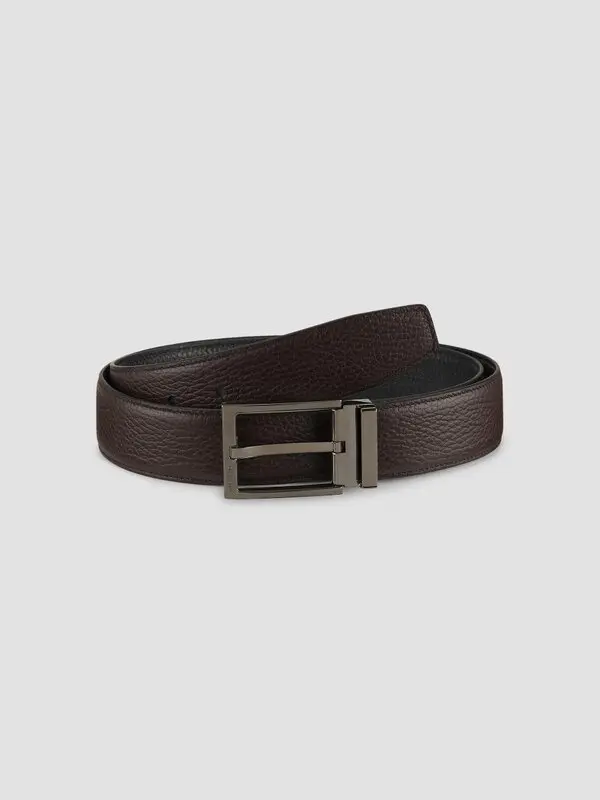 FERRAGAMO Double Adjustable Cut-to-size Leather Belt - Brown