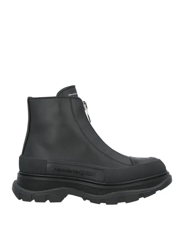 Alexander McQueen Ankle Boots In Calfskin - Black