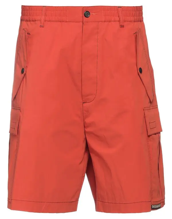 Dsquared2 Cotton Elastane Cargo Shorts - Rust