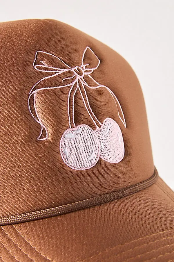 Worn/West Cherry Trucker Hat In Brown - 29% Off | Editorialist display picture 1