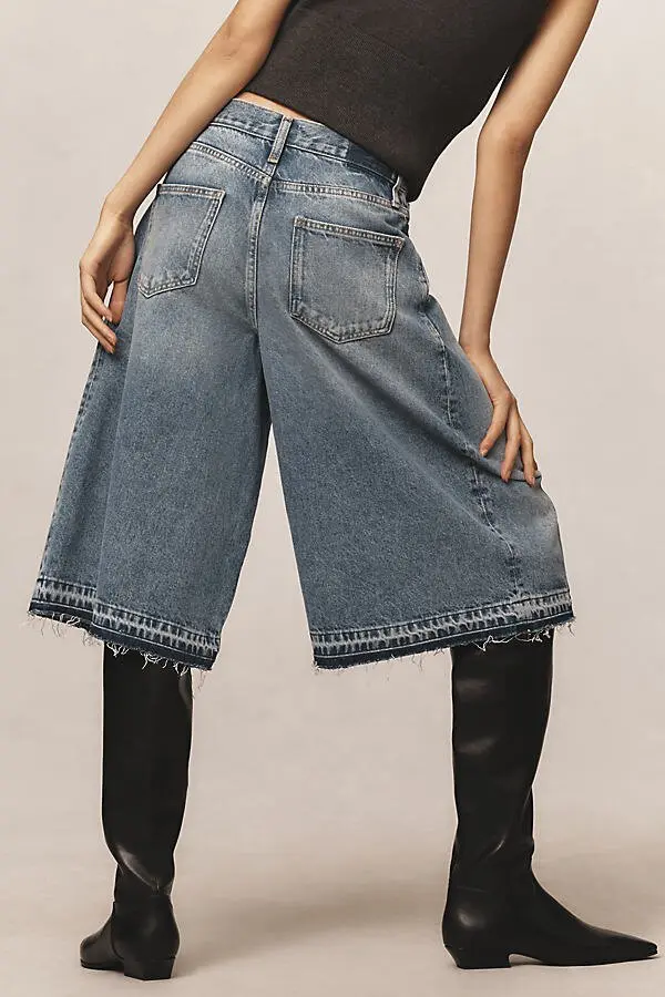 PILCRO Pleated Culotte Mid-rise Wide-leg Jeans