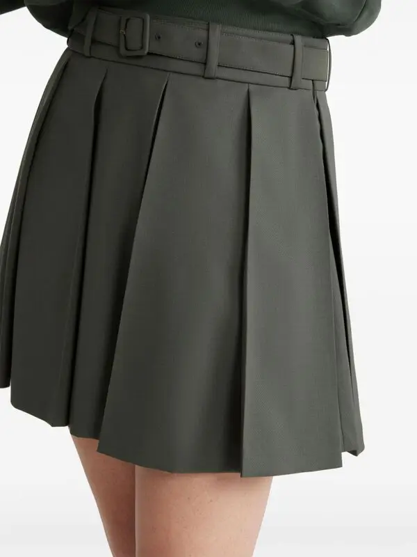 PATOU Pleated Mini Skirt - Green