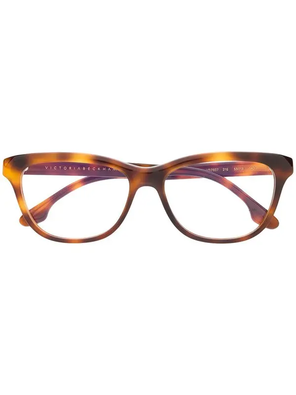 Victoria Beckham Tortoiseshell Rectangle Glasses - Brown