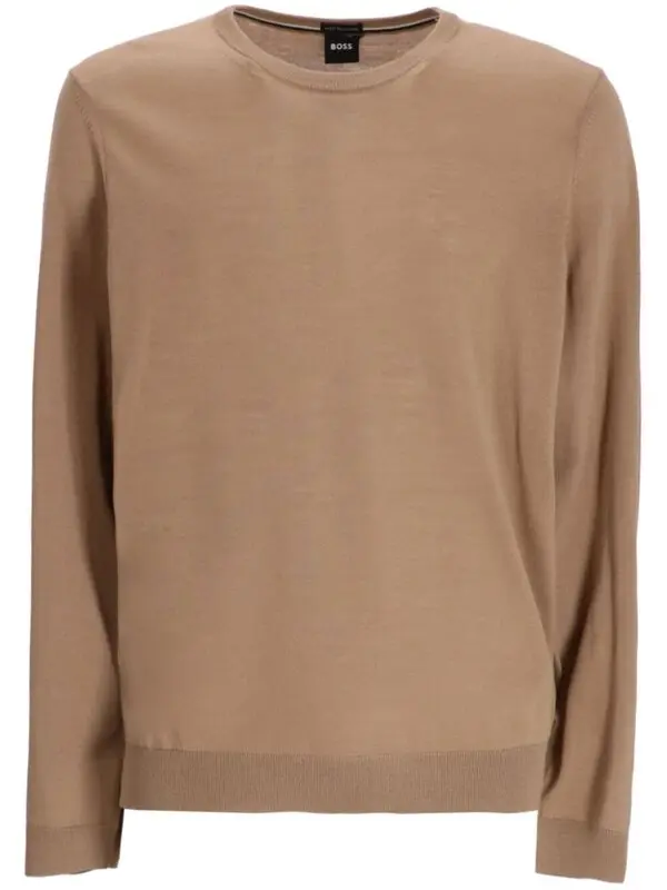 Hugo Boss Leno-p Virgin-wool Jumper - Brown