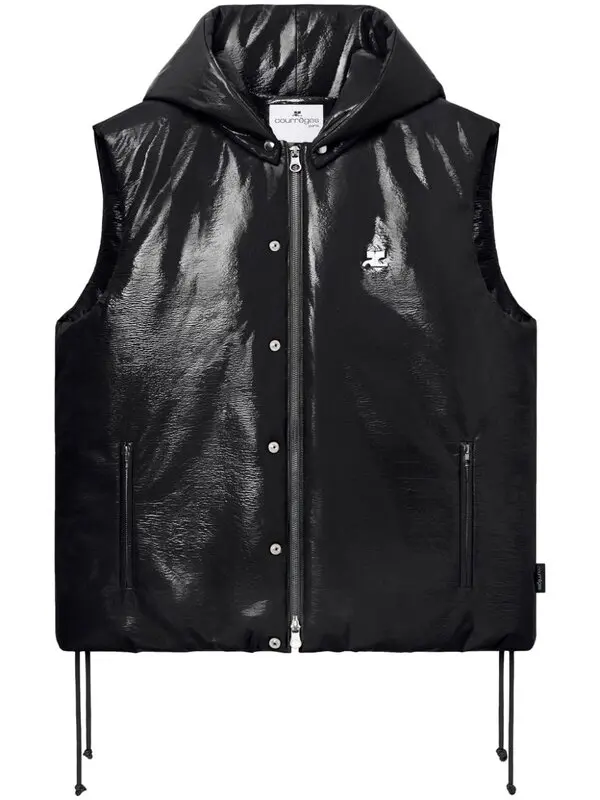 COURREGES Sleeveless Vinyl Puffer Jacket