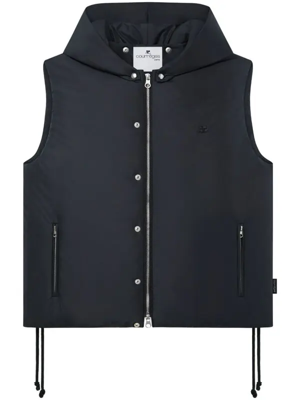 COURREGES Logo-patch Padded Gilet - Black