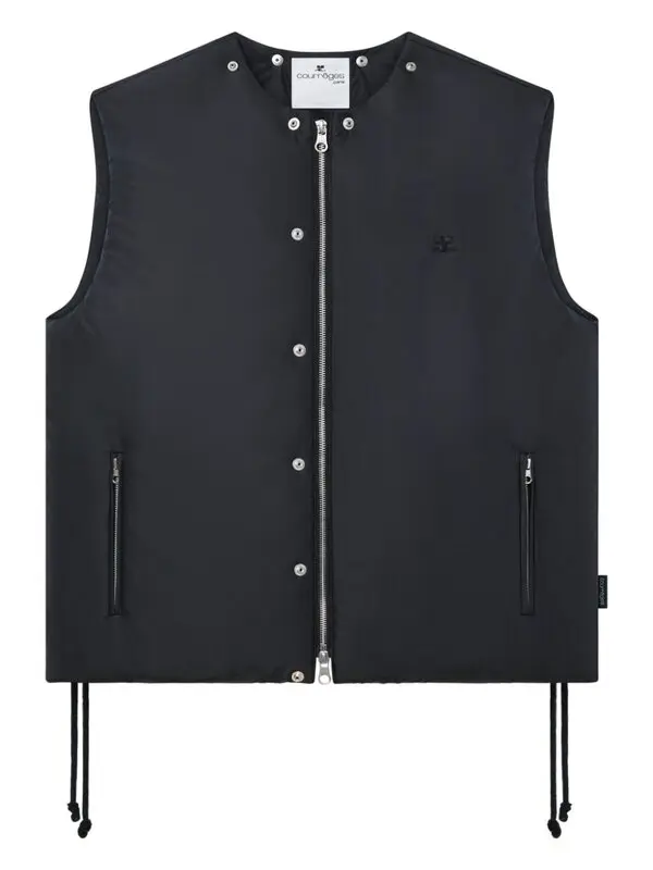 COURREGES Logo-patch Padded Gilet - Black