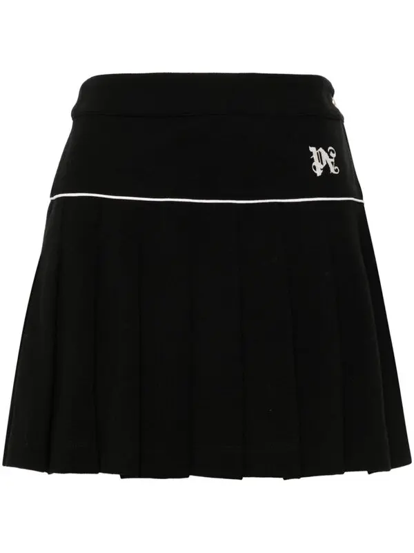 Palm Angels Monogram Pleated Mini Skirt