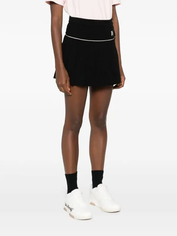 Palm Angels Monogram Pleated Mini Skirt