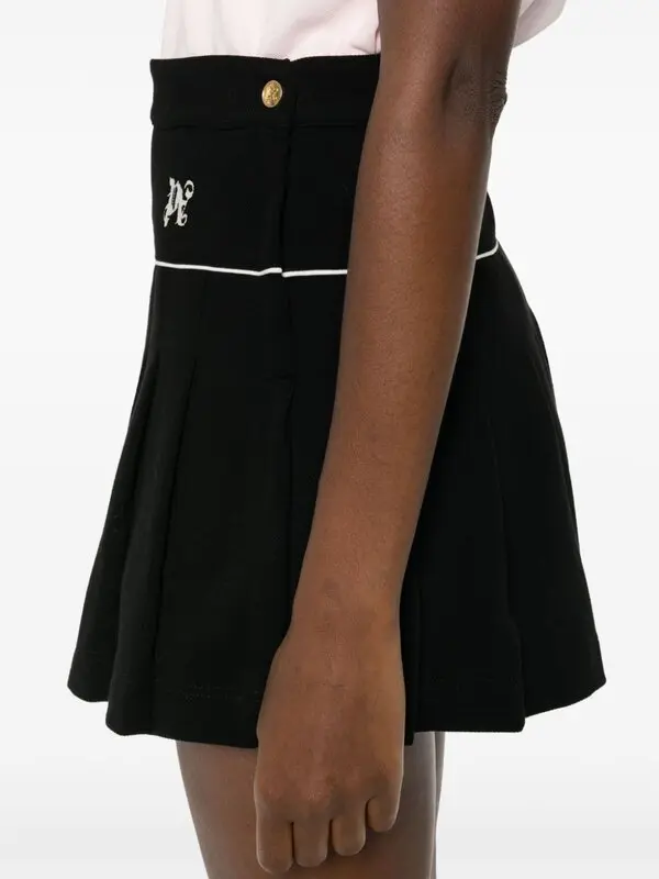 Palm Angels Monogram Pleated Mini Skirt
