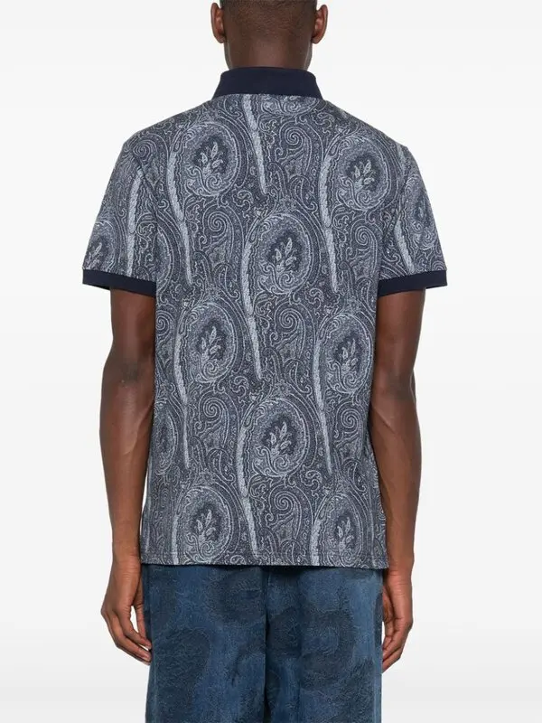 Etro Paisley-print Polo Shirt - Blue