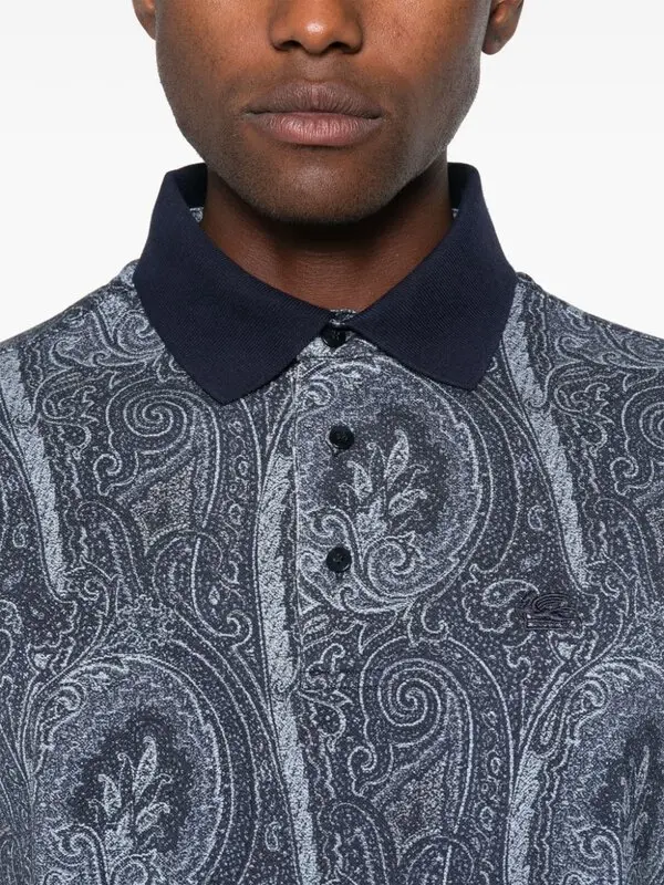 Etro Paisley-print Polo Shirt - Blue