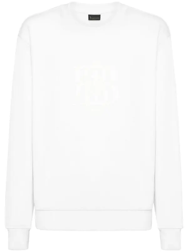 BILLIONAIRE Logo-appliqué Cotton Sweatshirt - White