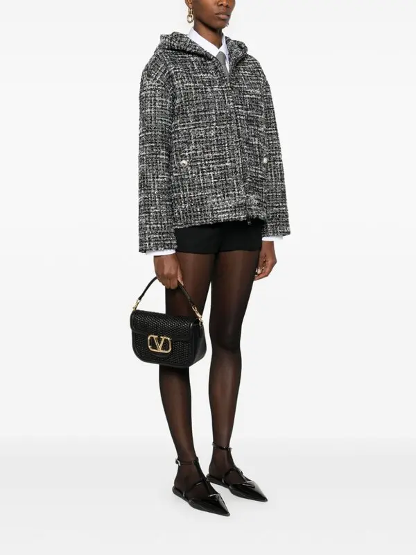 Valentino Garavani Woven Shoulder Bag - Black