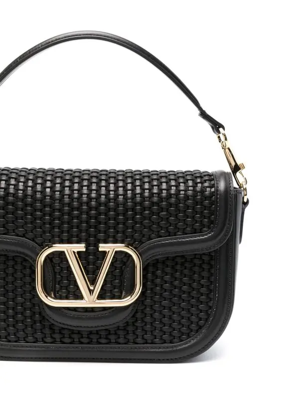 Valentino Garavani Woven Shoulder Bag - Black