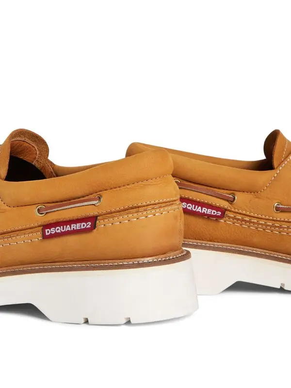 Dsquared2 Lace-up Leather Boat Shoes - Neutrals