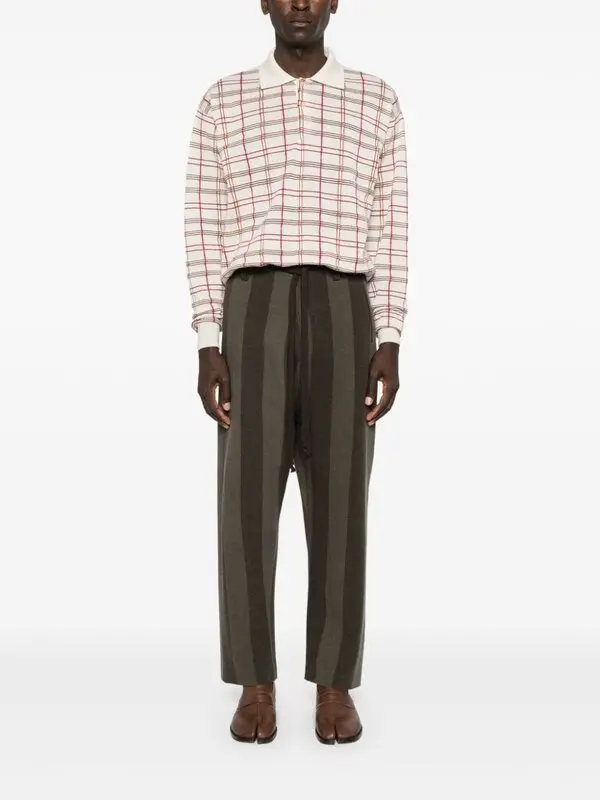 UMA WANG Striped Trousers - Brown