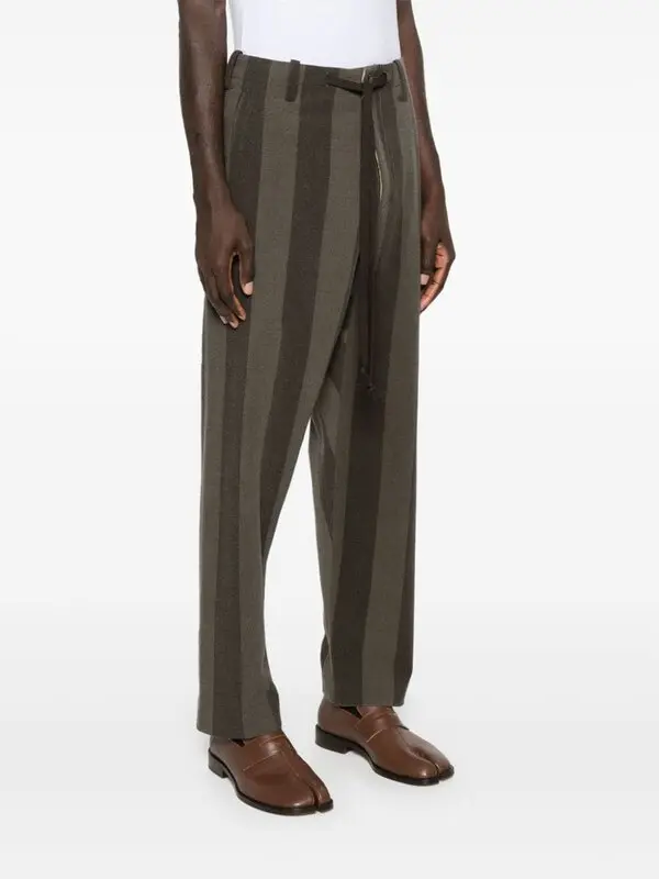 UMA WANG Striped Trousers - Brown
