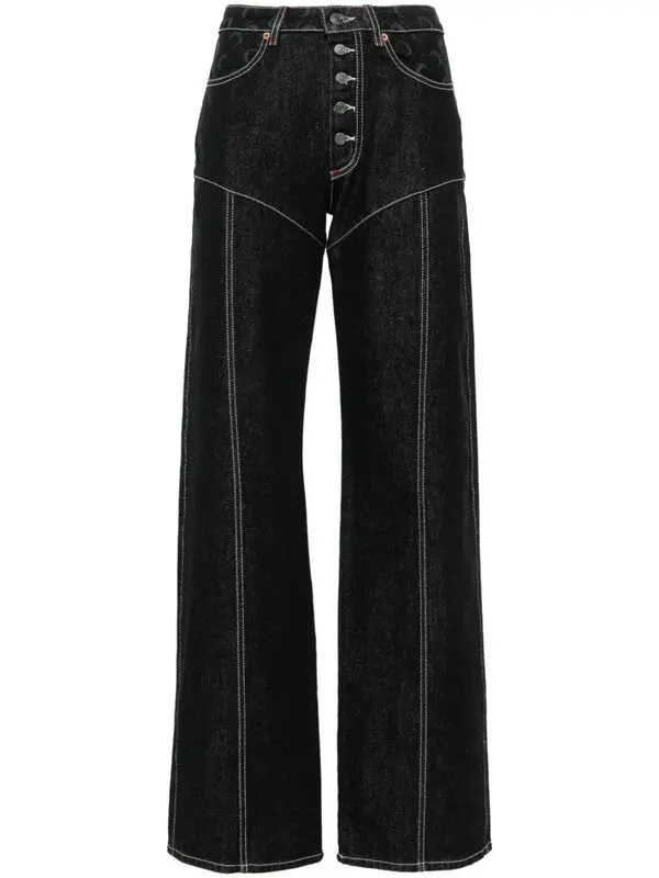 MARINE SERRE Moon Laser Flared Jeans
