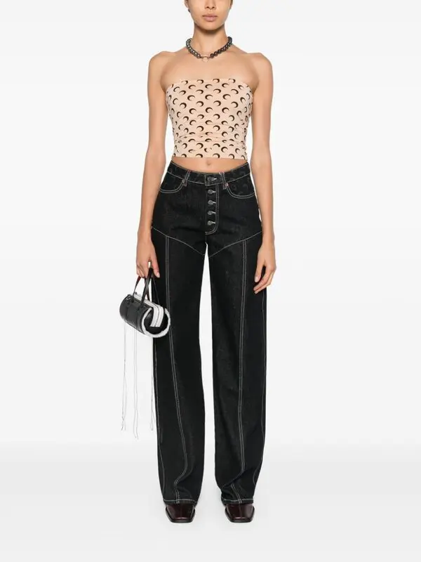 MARINE SERRE Moon Laser Flared Jeans