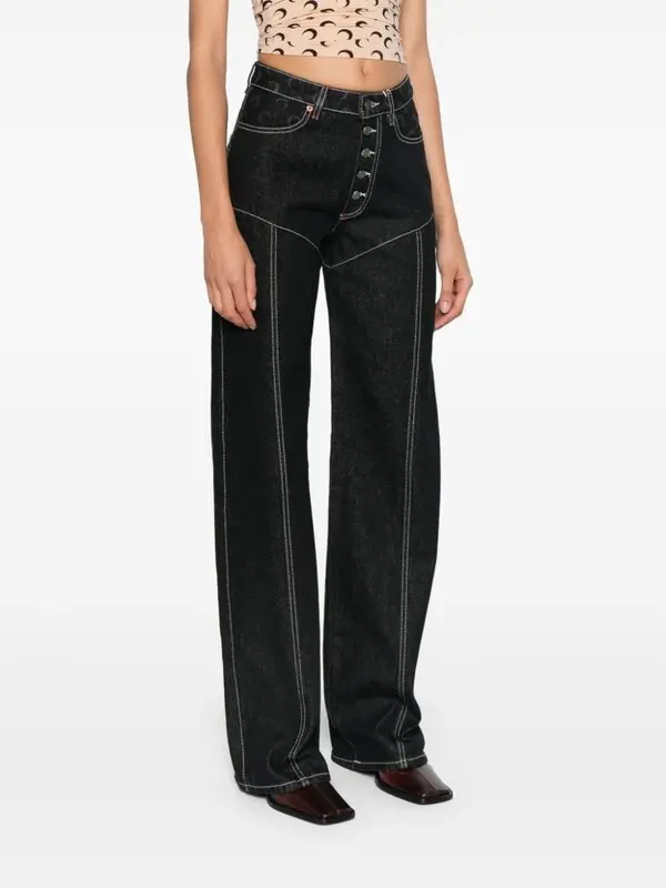 MARINE SERRE Moon Laser Flared Jeans