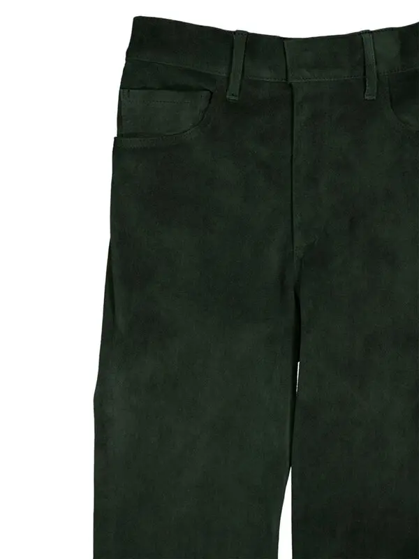 PAULA S Embroidered Suede Trousers