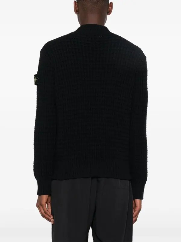 Stone Island Compass Badge 3d-knit Jumper - Black